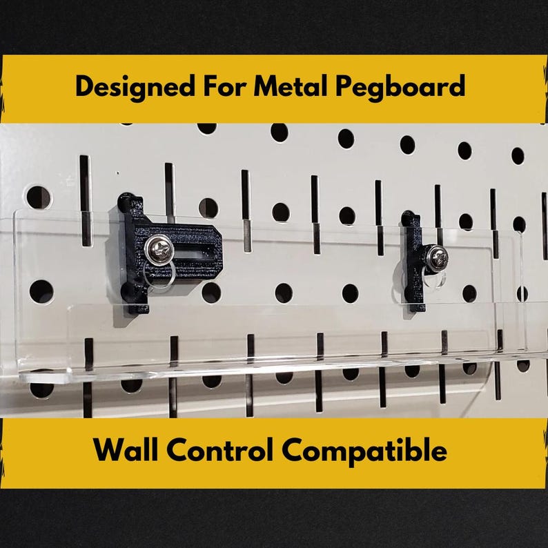 Metal Pegboard Connector & Slider: 1/4 Inch Pegboard Organizer (4-pack ...