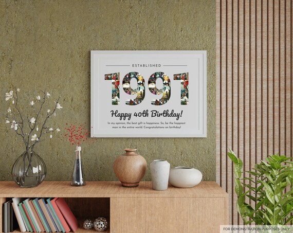 DIGITAL FILE Photo Collage Art 4 Digit Multiple Photo Sign Number 1991 ...