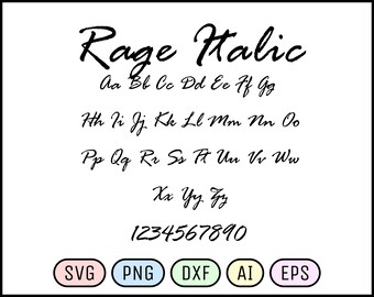 Rage Italic Font - Etsy