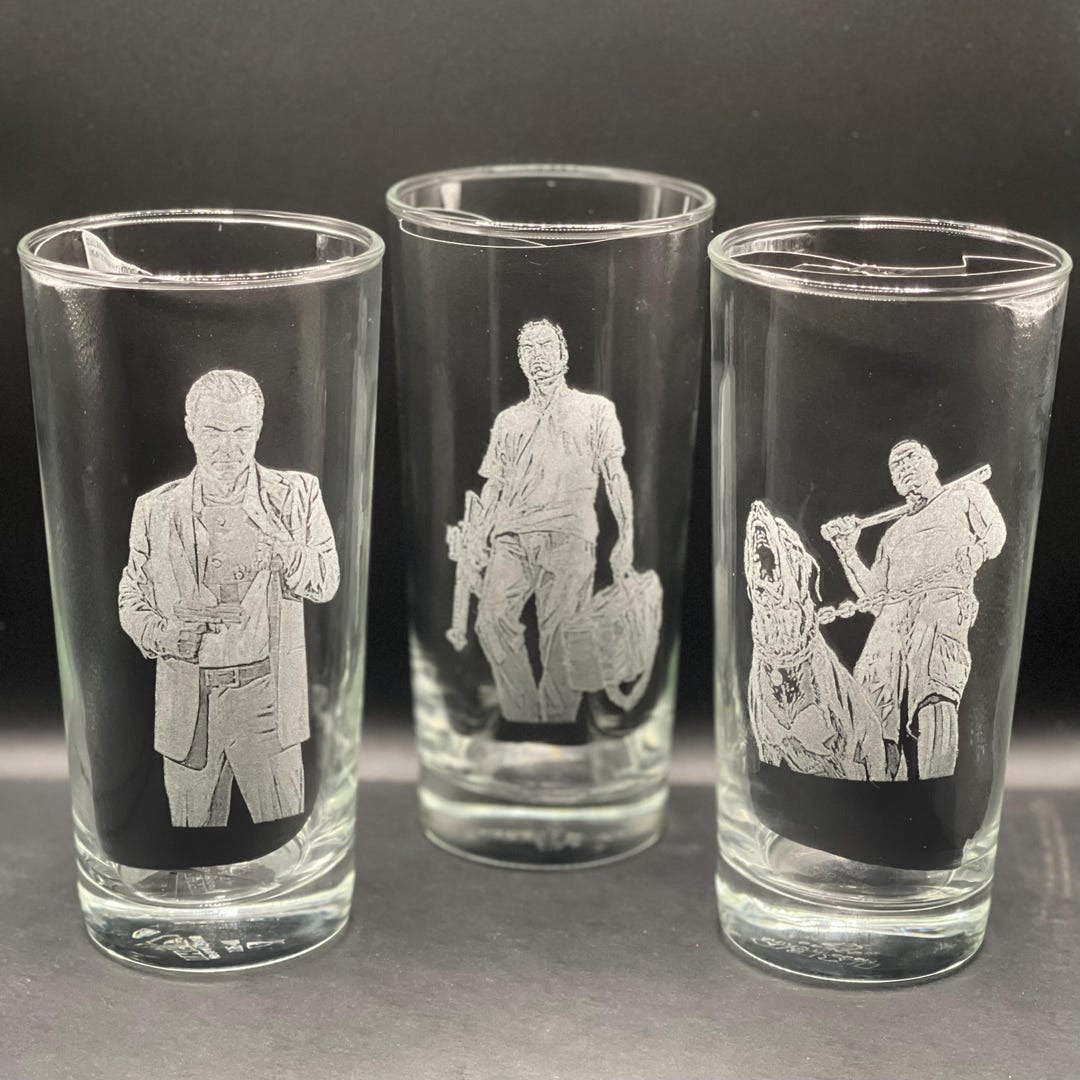 GTA Etched Glass Cup Set Franklin, Trevor, Michael Perfect Gift for GTA ...