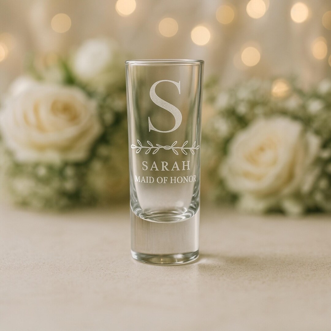 Personalized Bridesmaid Shot Glass | Custom Name or Initial | Wedding ...