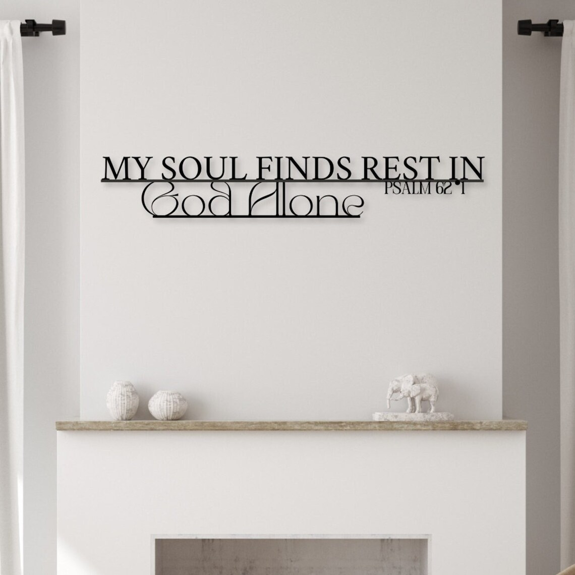 Psalm 62:1 My Soul Finds Rest in God Alone Christian Metal Art, Gift ...