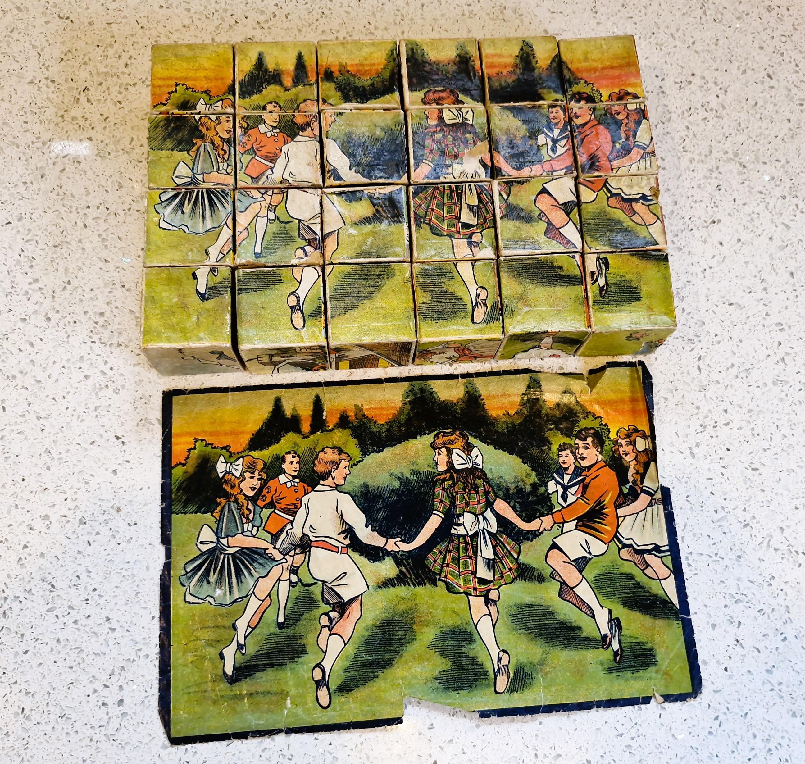 Vintage Block Jigsaw Puzzle, Antique Children's Toy, 1930s-1940s - Etsy