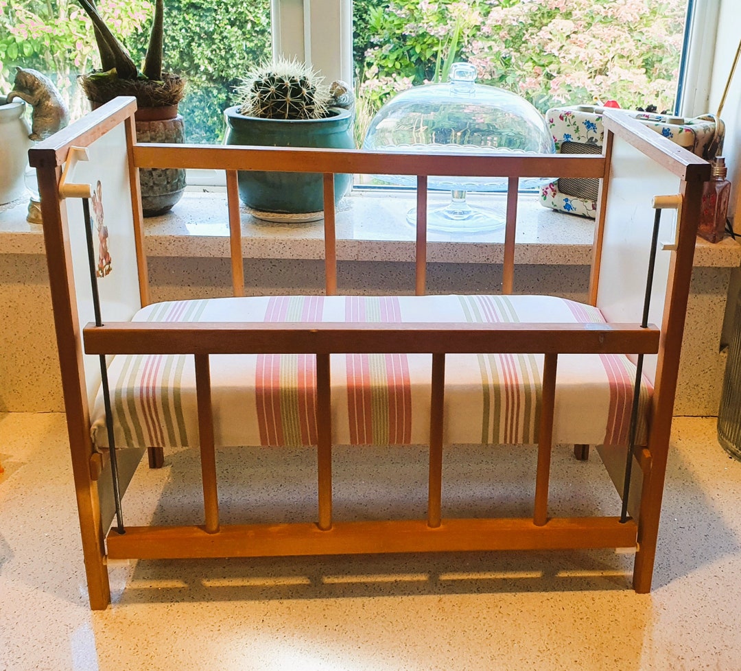 Vintage Dolls Cot, Drop Side, Newly Upholstered, Kitsch, Quirky, 60s ...