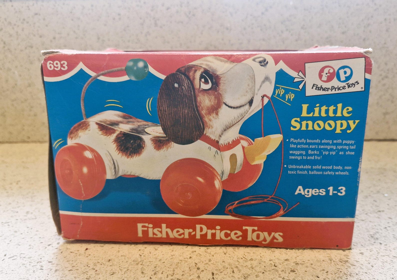 Vintage Fisher Price Snoopy Pull Toy: 1960s Wooden Dog, Original Box - Etsy
