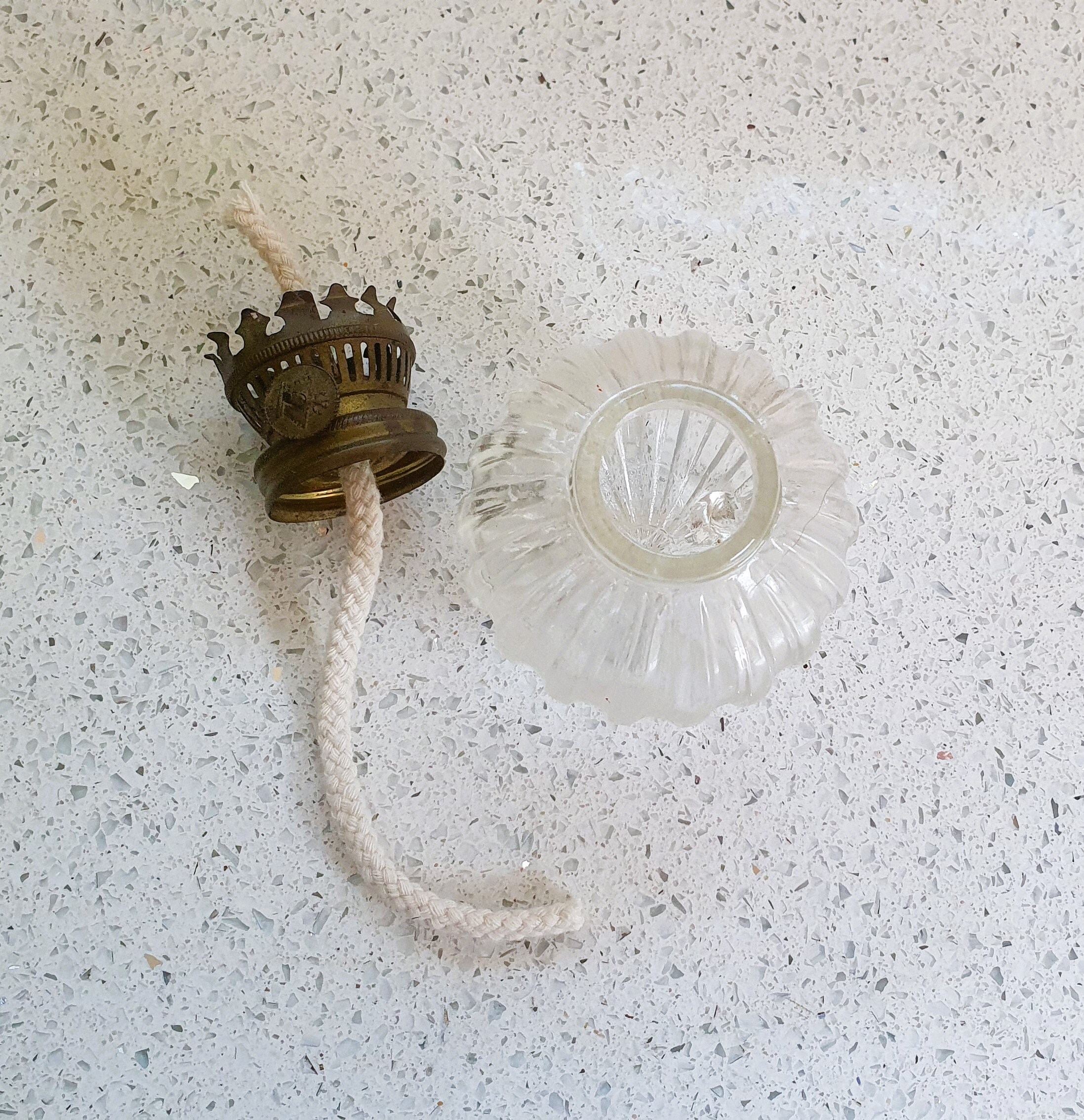 Vintage Small Glass Oil Lamp, New Wick Good Condition Footed - Etsy