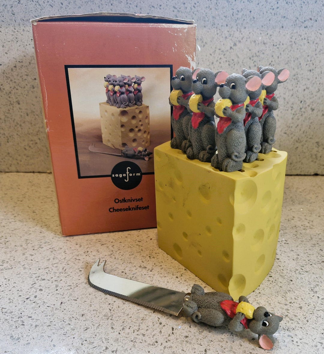 Sagaform, Vintage Set of Mice Cheese Knives, Mouse, Mice, Cheese, Knife ...