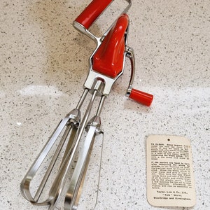 Tala, Queen Egg Whisk, Tala Hand Whisk, Red, Vintage Hand Whisk ...