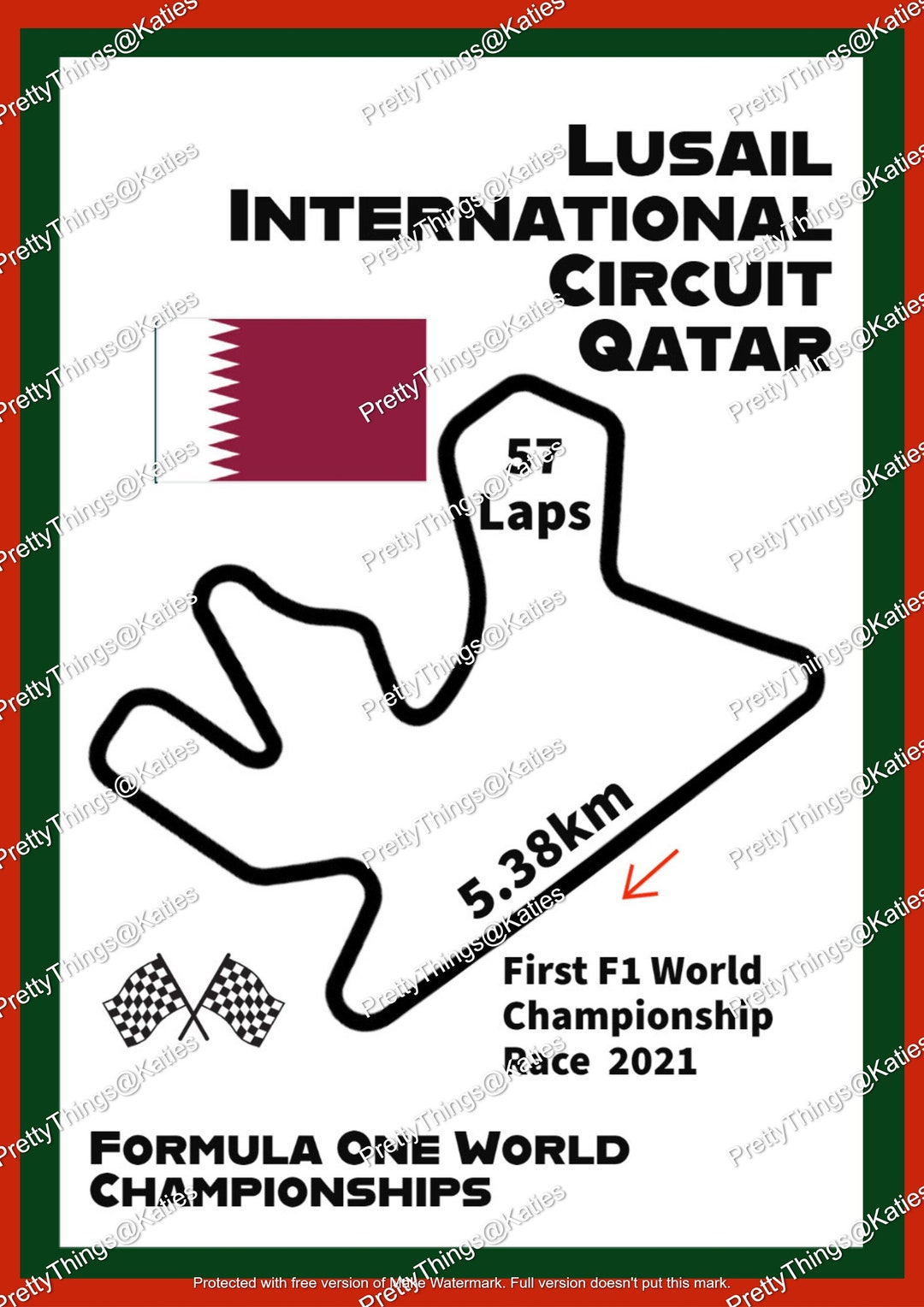 Qatar F1 Track, F1 Track Outline, Lusail International Circuit, F1 ...