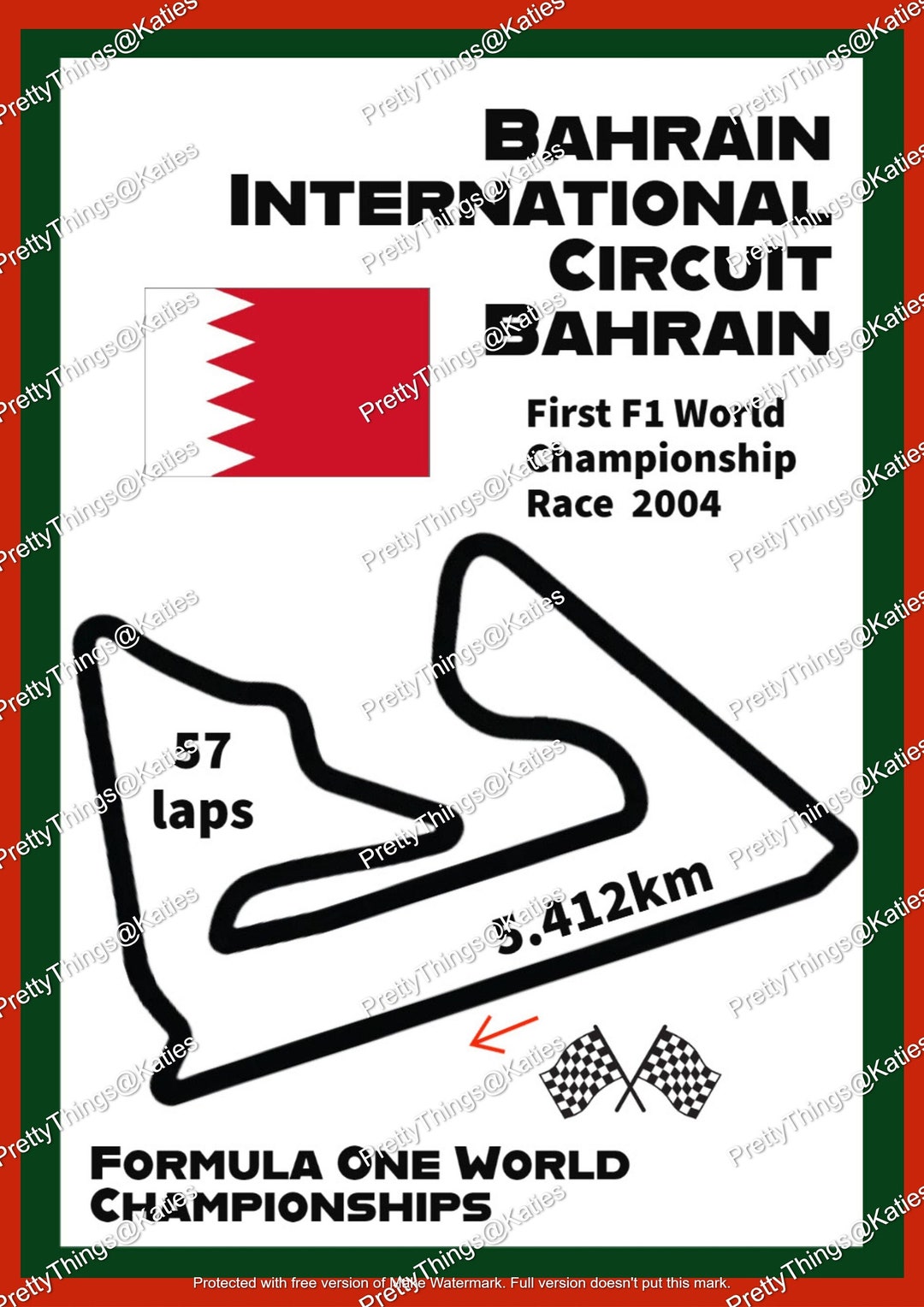 Bahrain F1 Track, Track Outline, Bahrain Grand Prix, Formula One, World ...