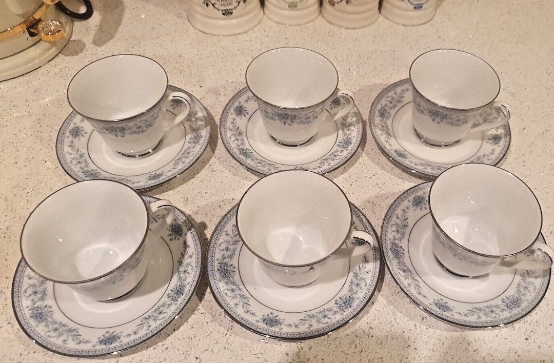 Noritake "blue Hill" Fine China Pattern 2482 - Tea Cups and Saucers - Etsy