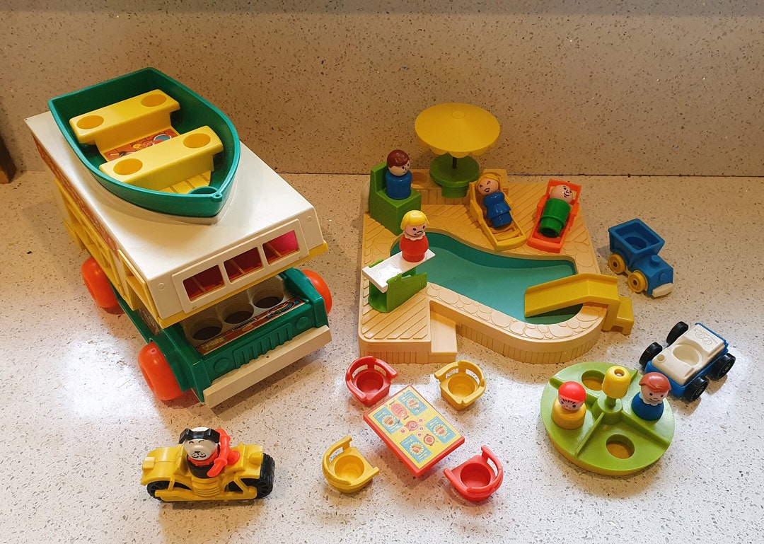 Vintage Fisher Price Camper Van & Swimming Pool, 1970s Toys - Etsy
