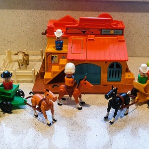 Vintage Fisher Price Western Town Playset: Complete With Extras - Etsy