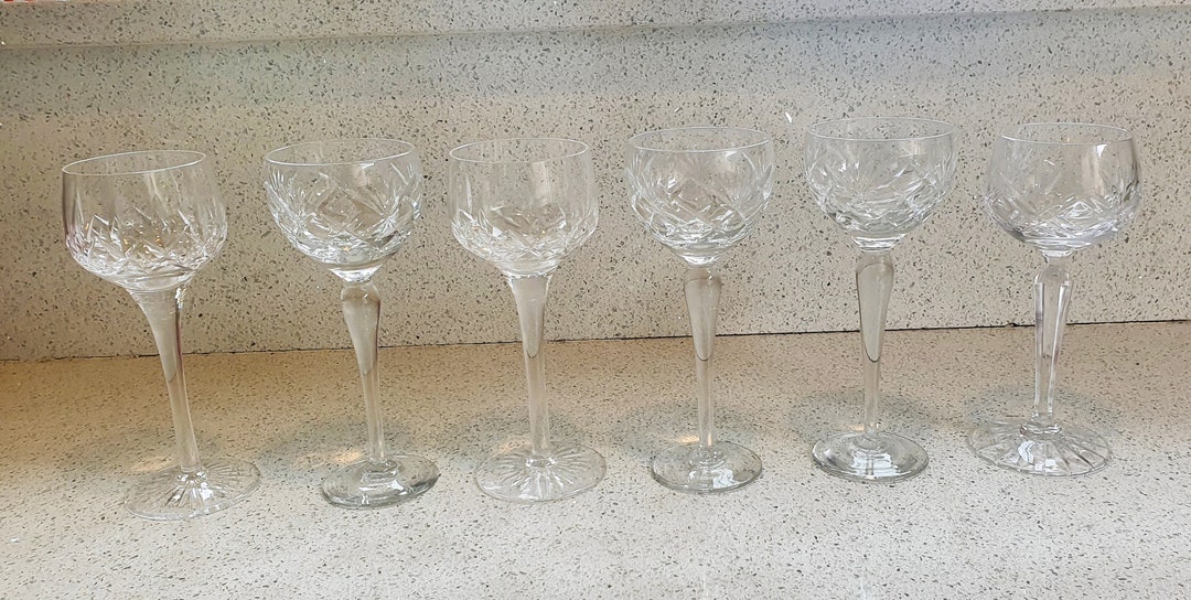 Vintage Crystal Hock Wine Glasses - Long Stem Set of 6 - Etsy