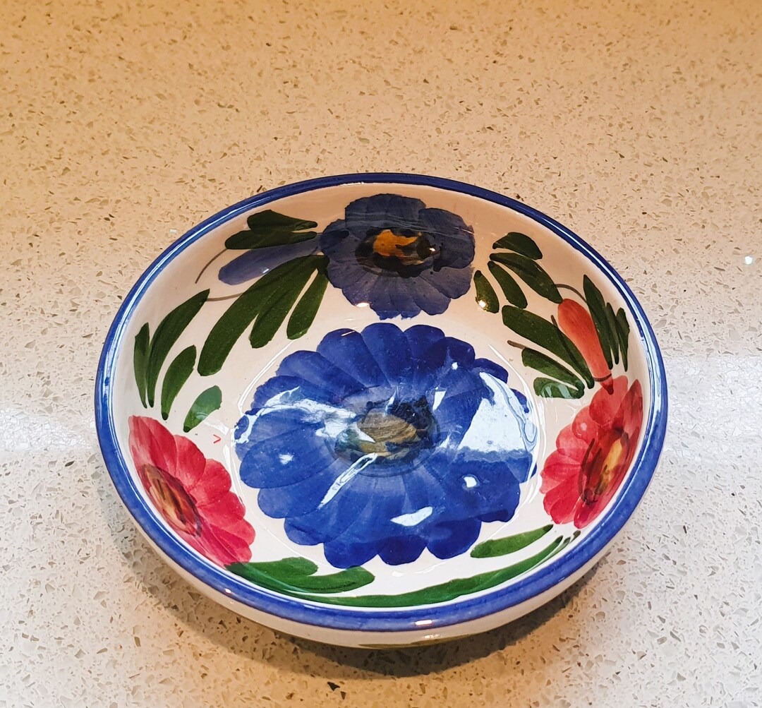 Vintage Spanish Hand Painted Bowl, Hand Made, Alfresco Living. Tapas ...