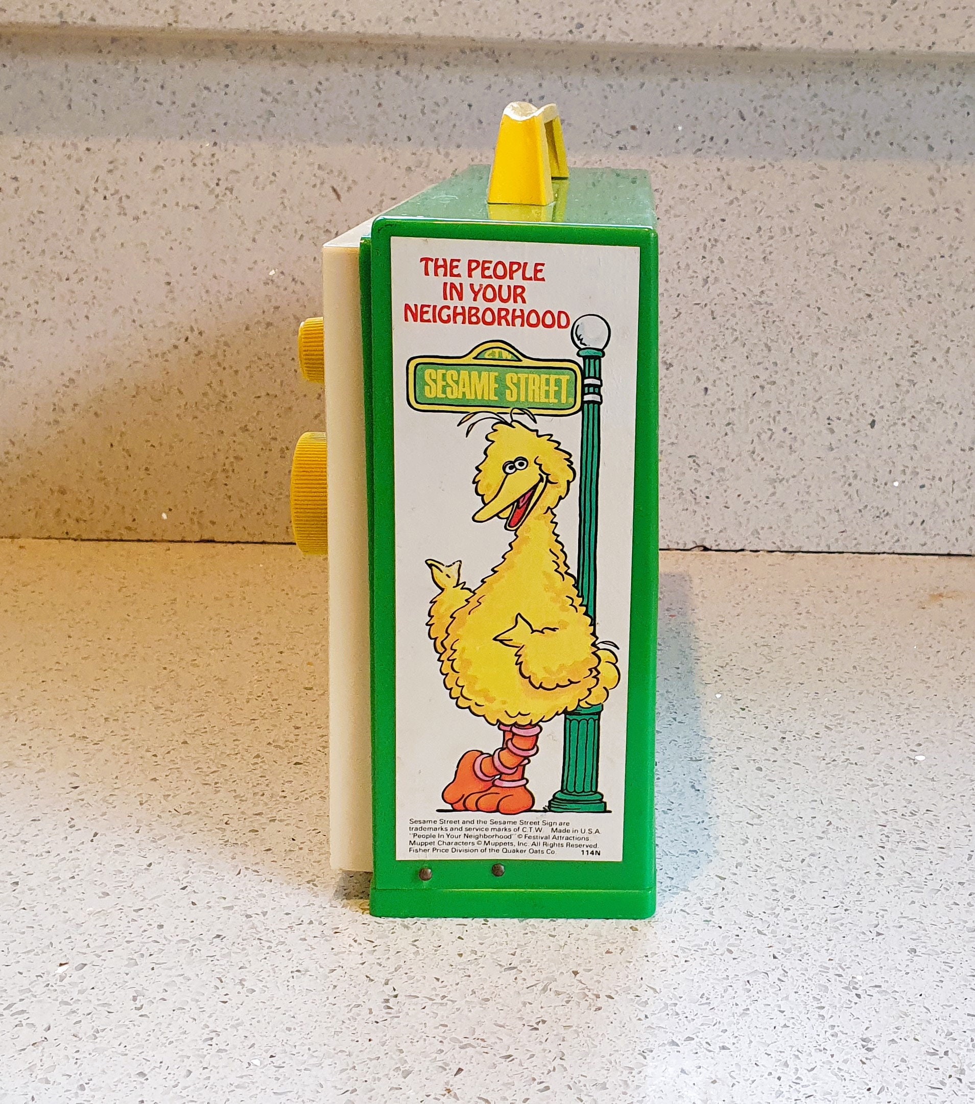 Fisher Price Sesame Street Giant TV, Wind up Music, Very Good Condition ...