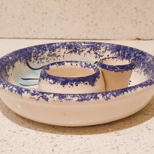 Vintage French Olive Dish, Olives, Pits, Noyaux, Blue and White, Hand ...