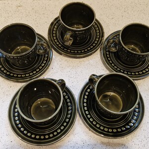 Vintage Tams Ware Cotswold Coffee Cup & Saucer - Moss Green - Made in ...