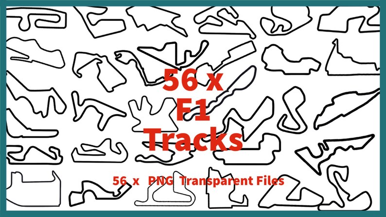 F1 Track PNG Files, 56 Tracks, 56 Files, World F1 Championship Track ...