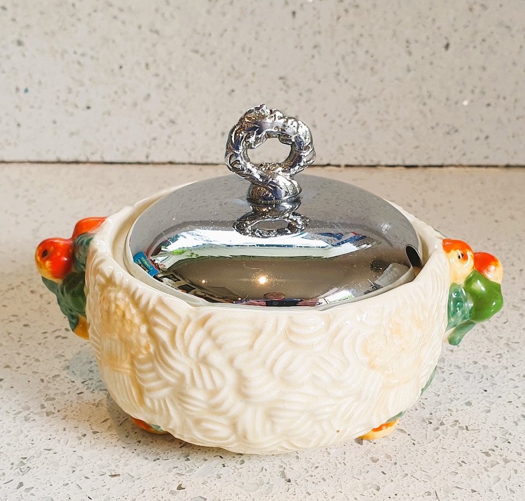Original Clarice Cliff Celtic Harvest Preserve Pot - 1930s Sugar Bowl ...