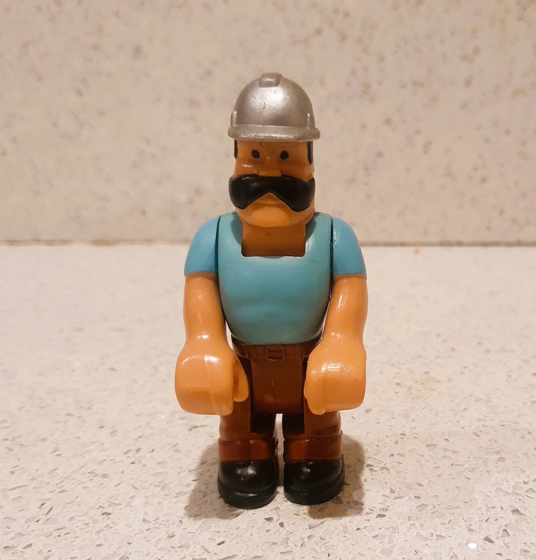 Vintage 80s Fisher Price Husky Helpers Construction Worker Toy - Etsy