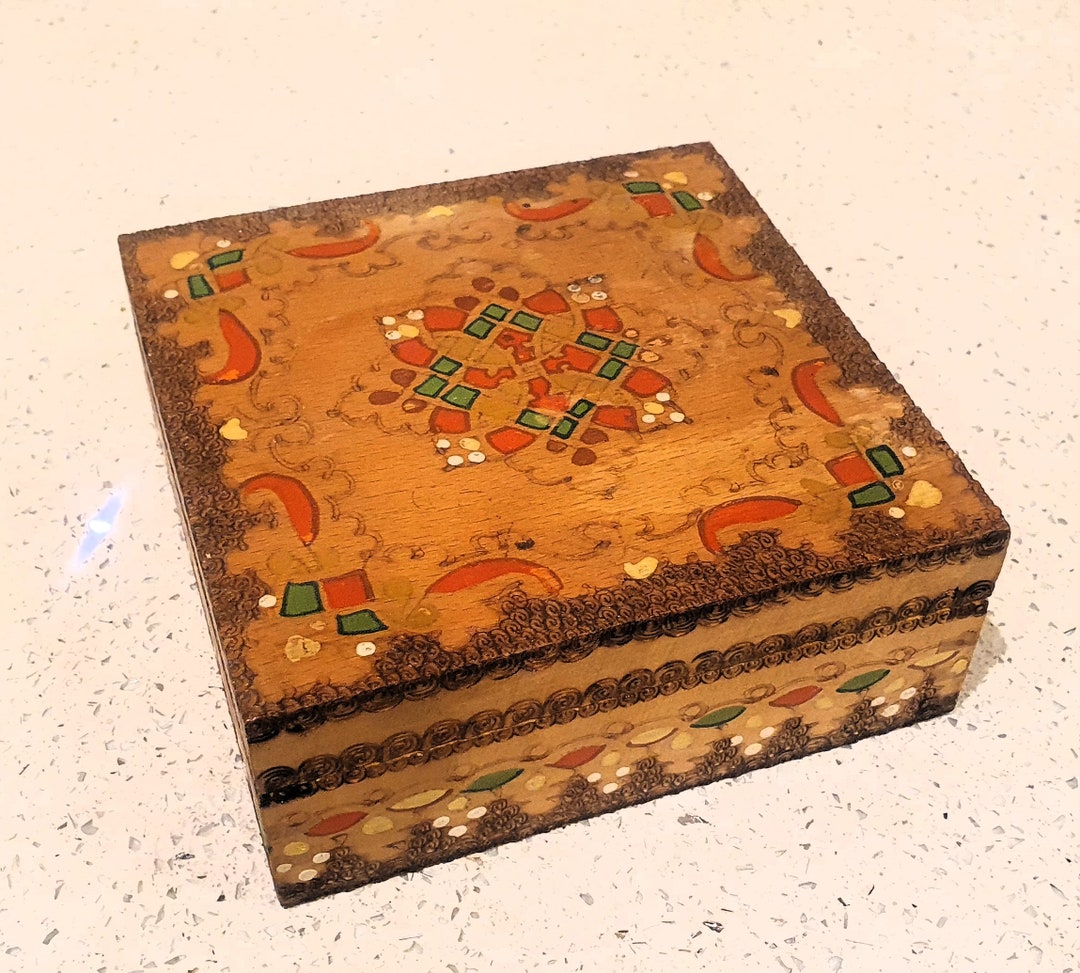 Vintage Russian Hand-carved Painted Cigar Box - Etsy
