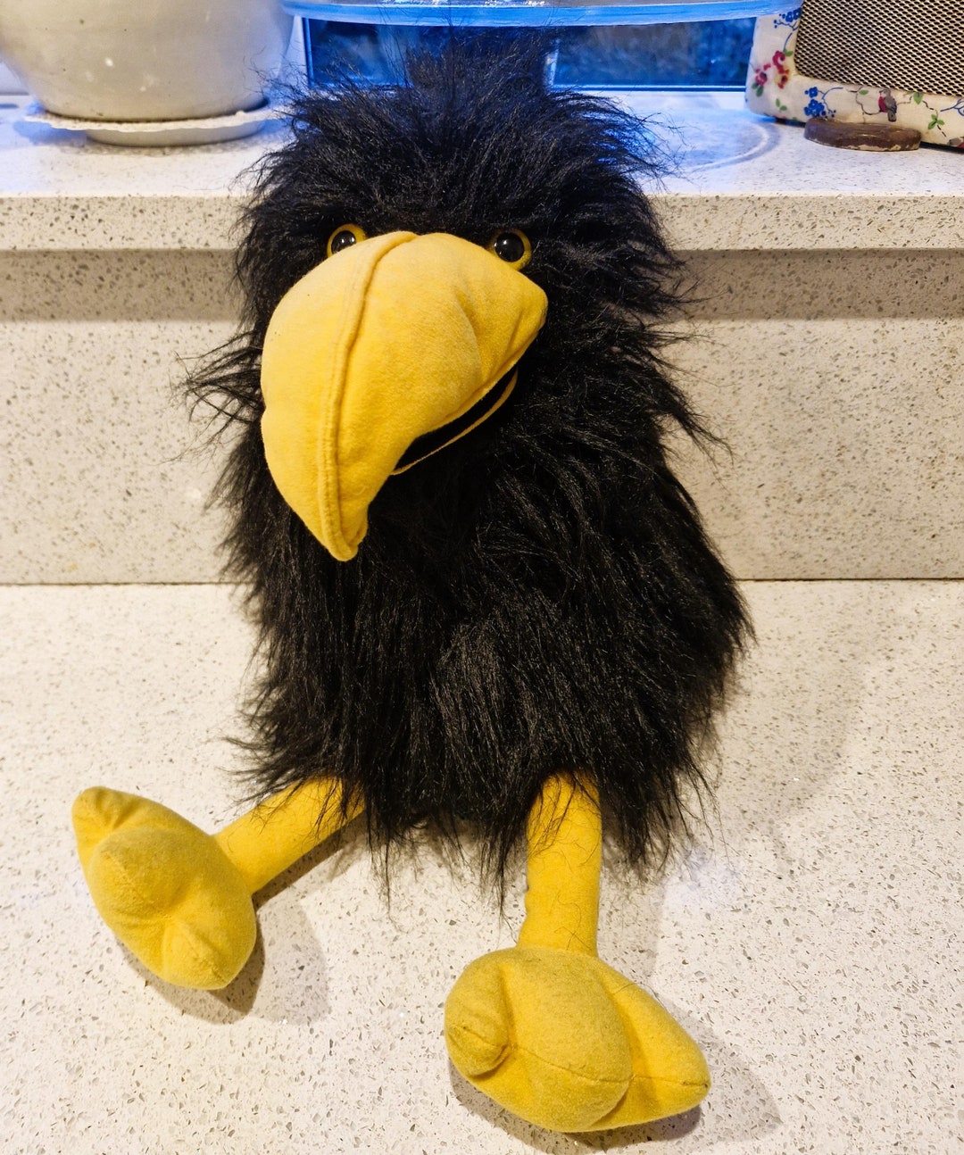 Vintage Crow Puppet, Funny, Quirky, Large Hand Puppet, Crow, Bird ...