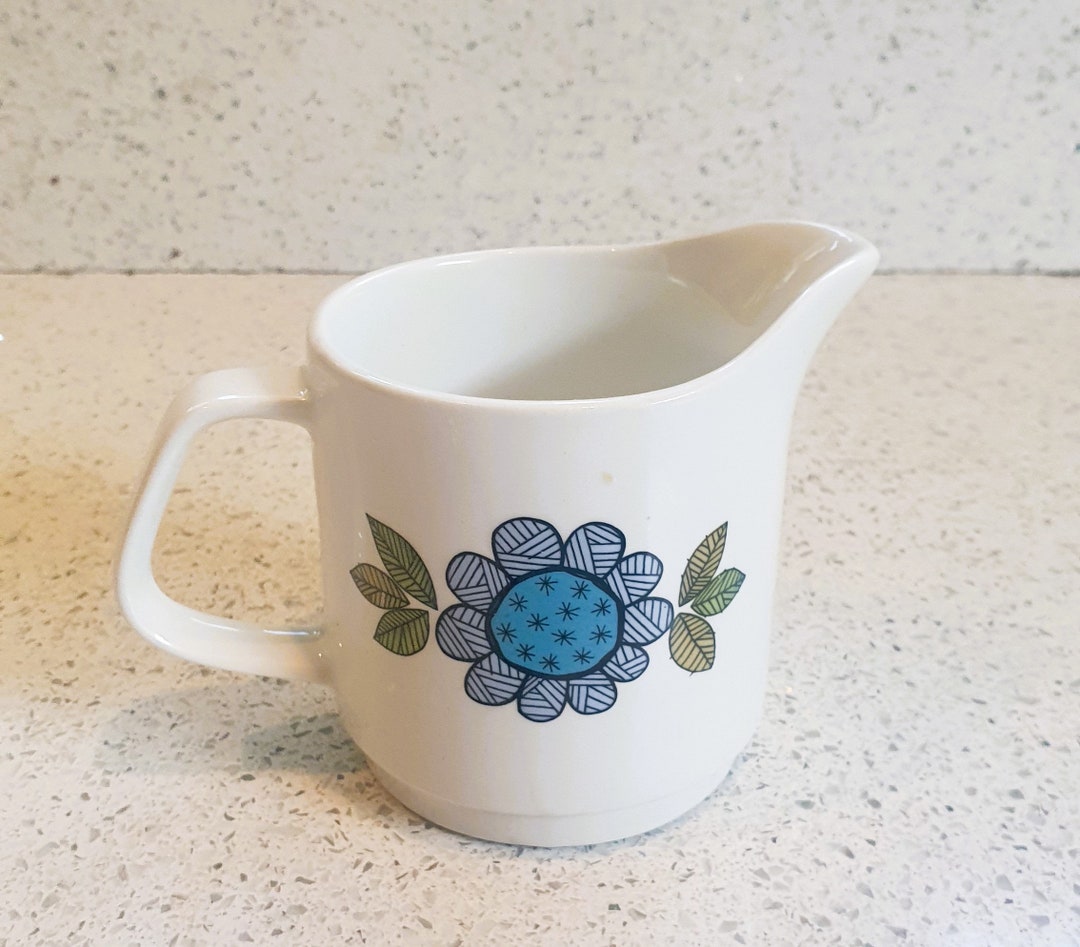 Meakin, TOPIC Pattern, Blue Flower, Milk Jug, Creamer, Studio Pottery ...