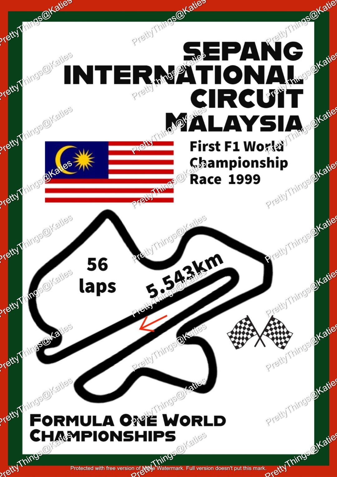Sepang F1 Track, F1 Track Outline, International Circuit, Malaysian ...