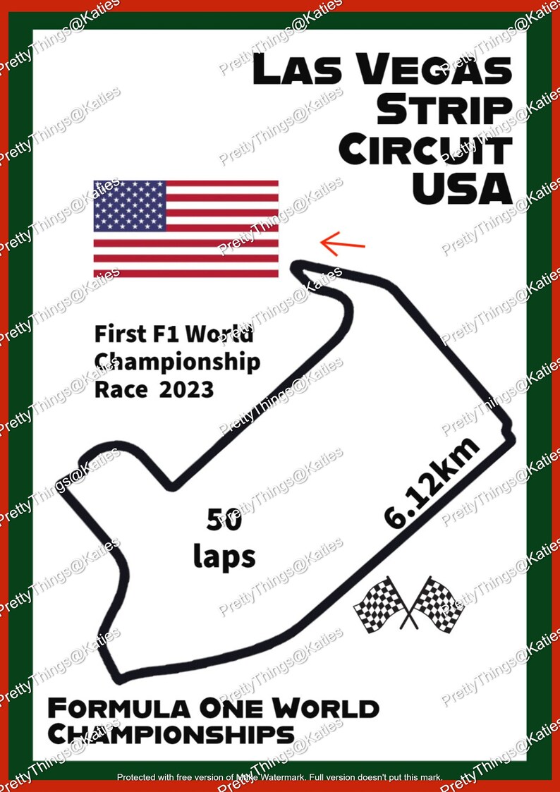 Las Vegas Strip, F1 Track Outline, Formula One, Las Vegas Street ...