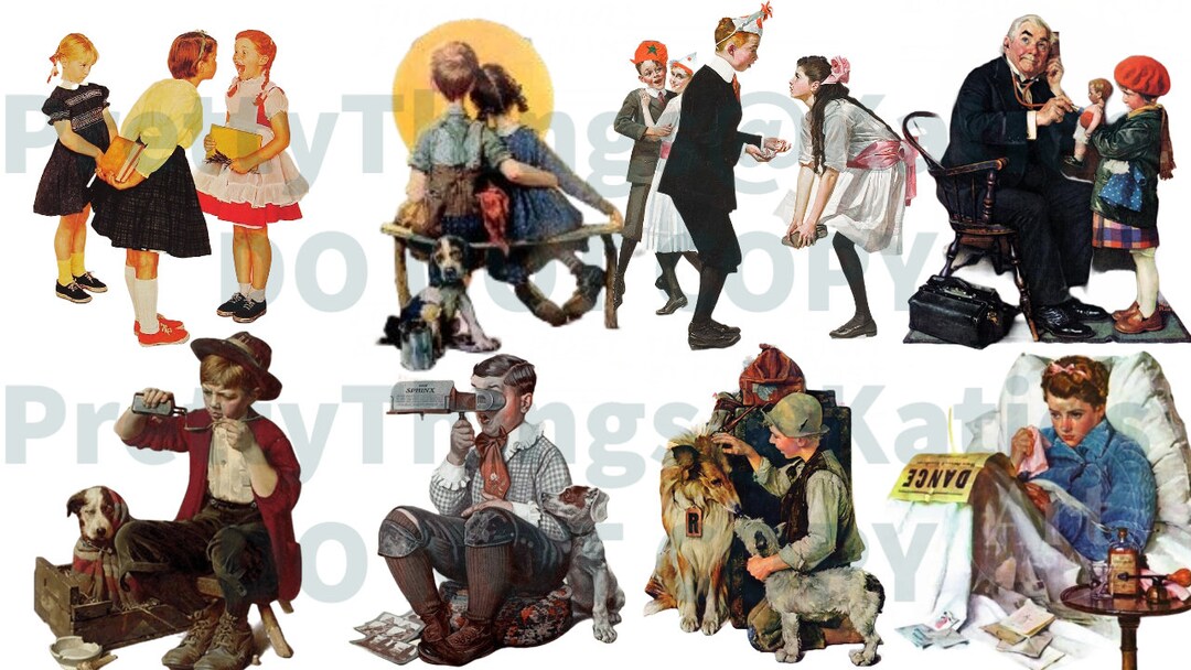 Vintage Children, 50s, Magazine, Kids, Collage, Norman Rockwell ...