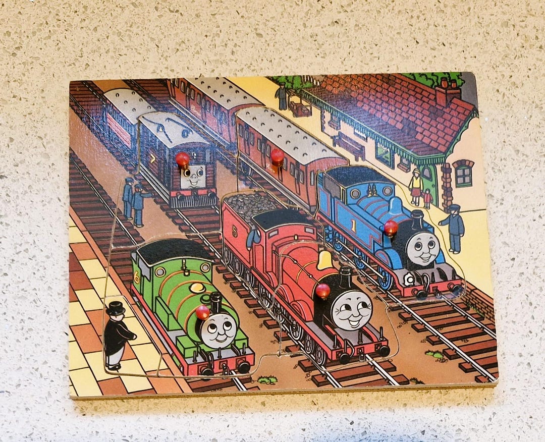 Vintage Thomas the Tank Engine, Peg Board Puzzle, Wooden, Jigsaw ...