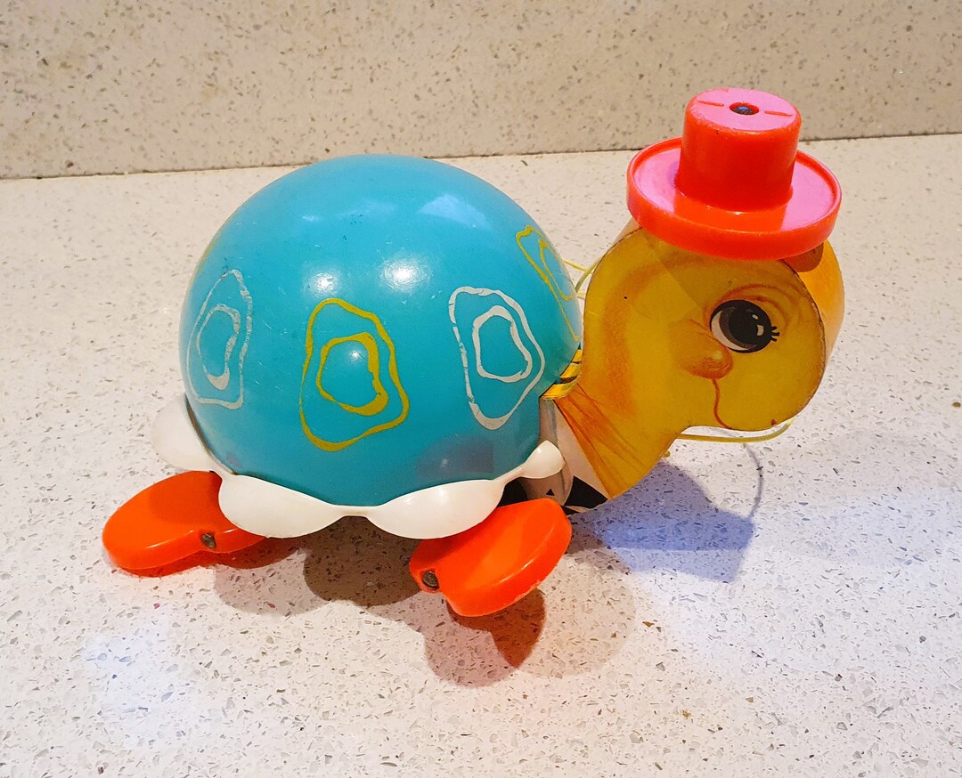 Vintage Fisher Price Tippy Toe Turtle Pull Toy (1962-1977) - Etsy