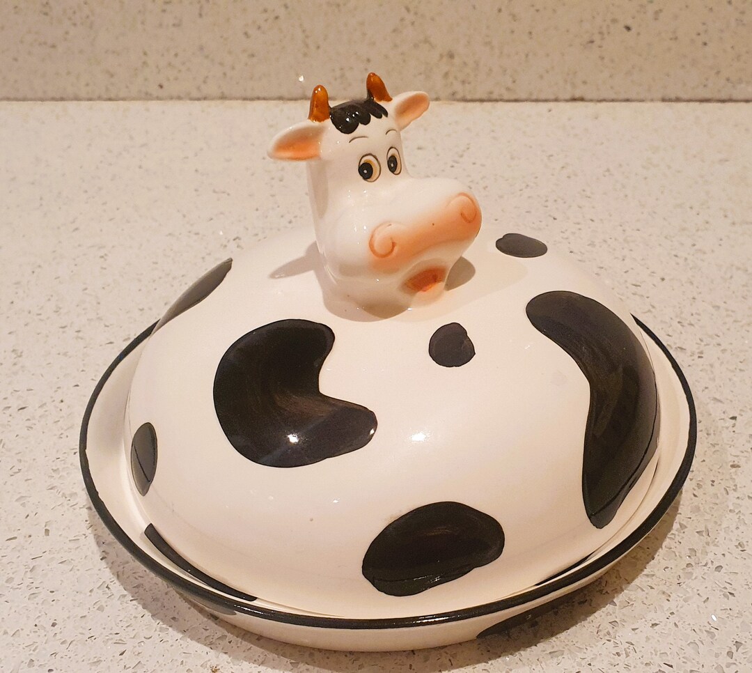 Vintage Cow Cheese Dish, Vintage Cow Butter Dish, Cow Shaped, Lidded ...