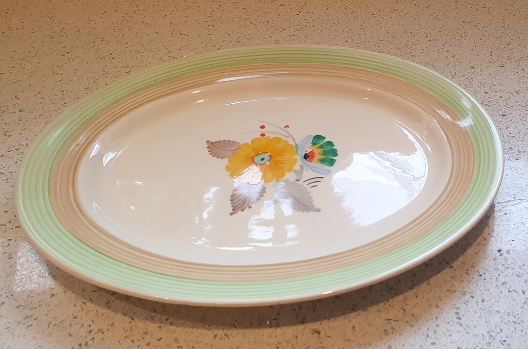 Tams Ware Floral Serving Platter: Hand-painted English Earthenware - Etsy