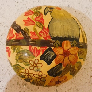 Parrot Trinket Box, Wooden, Hand Painted, Oriental, 3.5 Inch Approx - Etsy