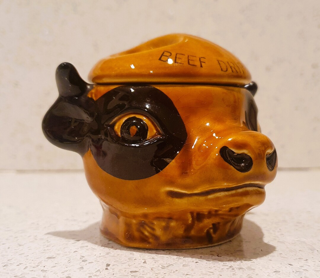 Vintage Cow Jar With Lid: Szeiler Studio Beef Dripping Pot - Etsy