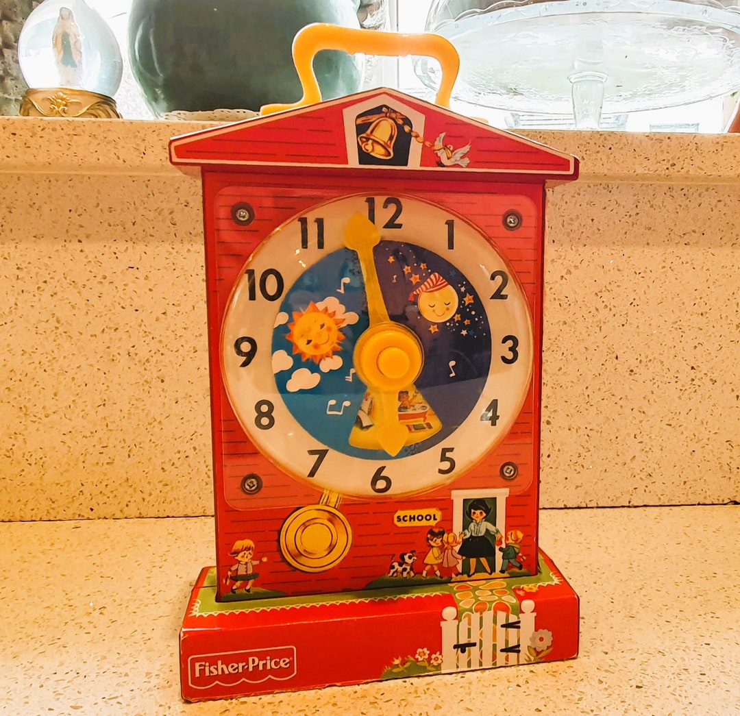 Fisher Price Music Box; Fisher Price Teaching Clock, Vintage Toy ...