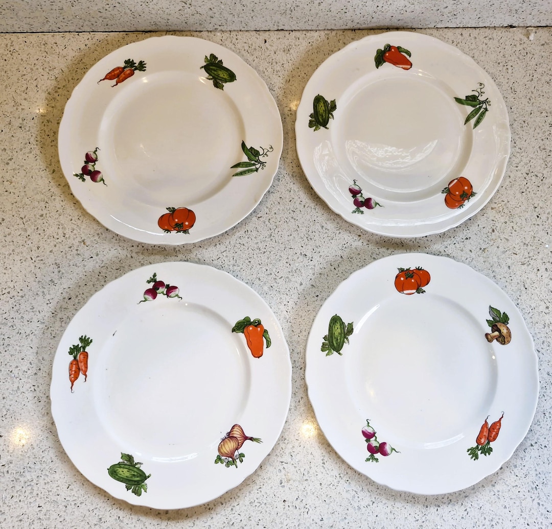 Mid-century, Vegetable Design, Pall Mall Salad Plates: Fine Bone China ...