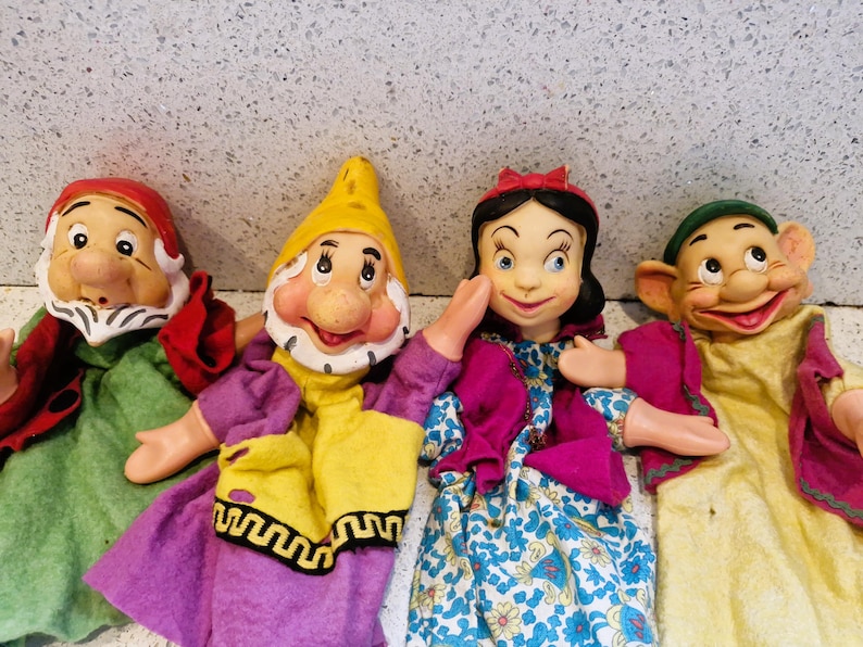 Vintage Swiss 1940s/50s Rubber Head Hand Puppets: Puppet Theatre ...