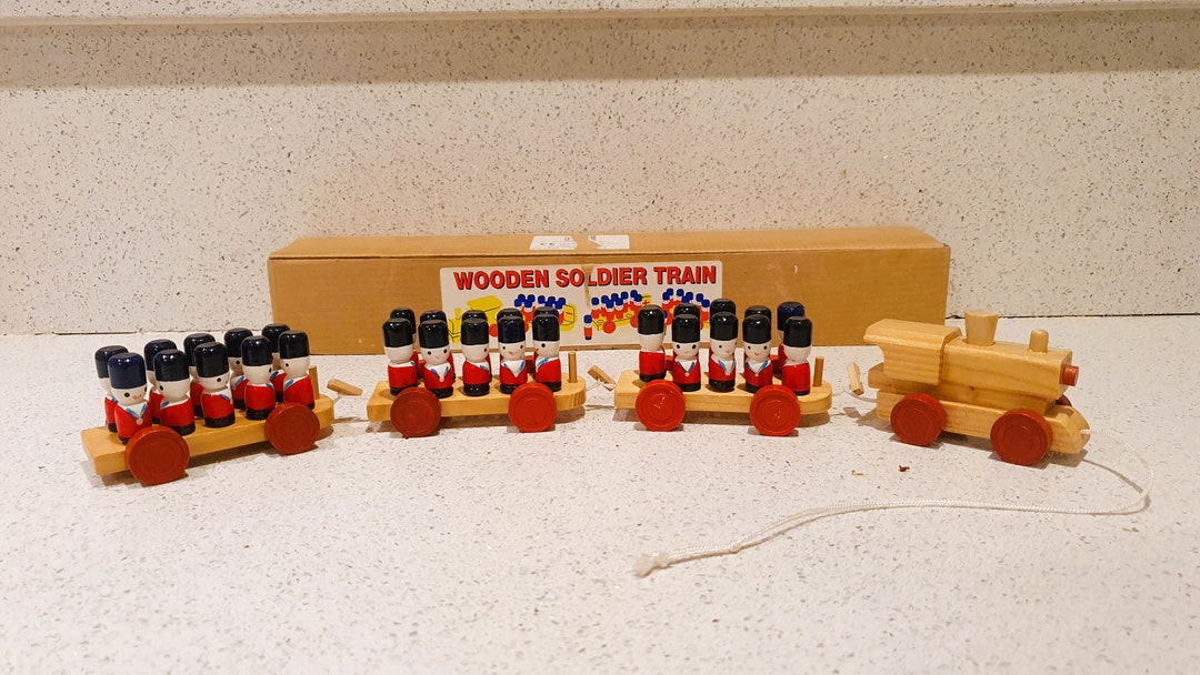 Vintage Wooden Soldier Train Toy: Queens Guard, Original Packaging - Etsy