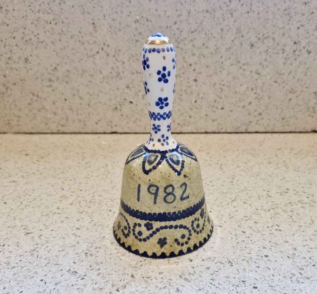 Vintage 1982 Ceramic Christmas Dinner Bell - Etsy