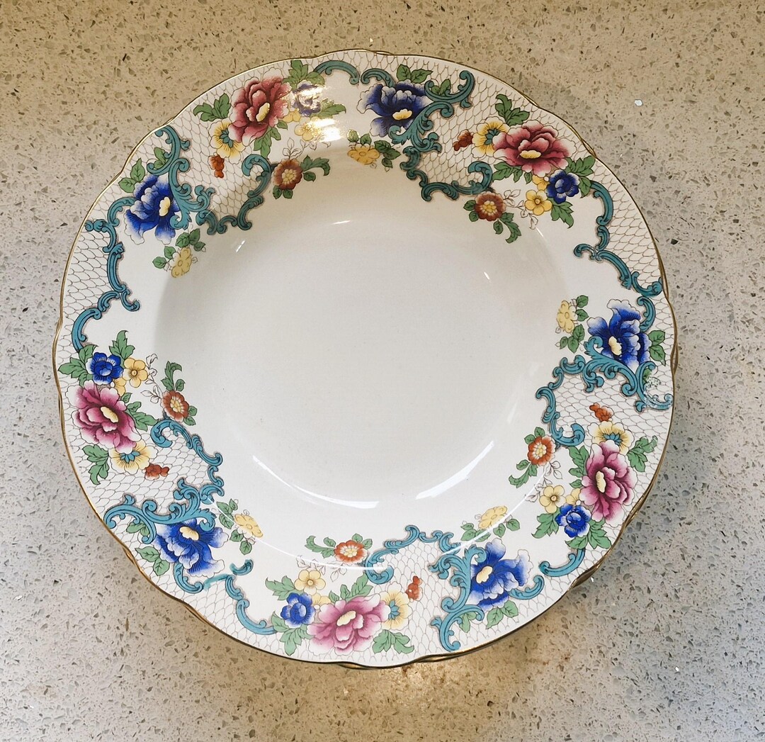 Vintage Royal Cauldon 'victoria' Bowl: Hand-painted Art Deco China - Etsy