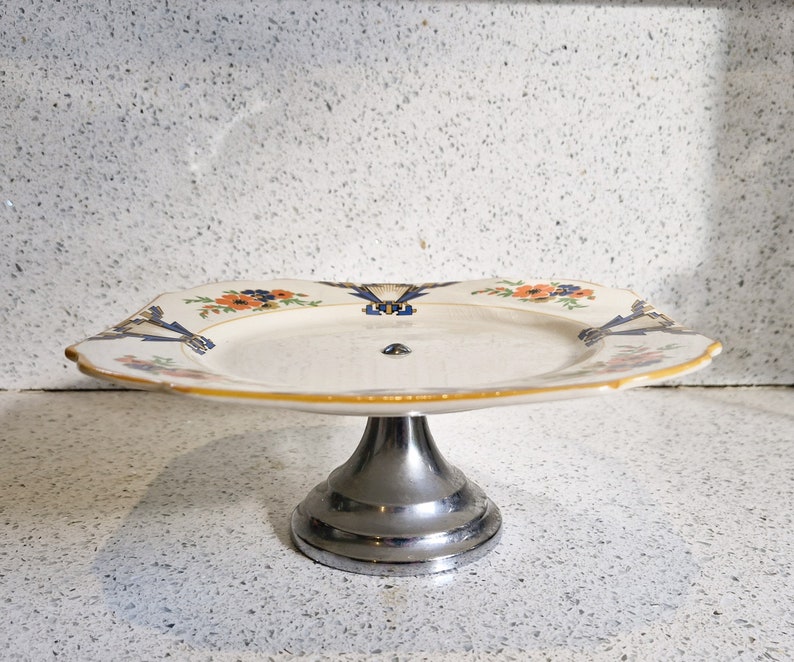 Vintage 1930s Art Deco Ceramic Cake Stand - Made in England - Etsy