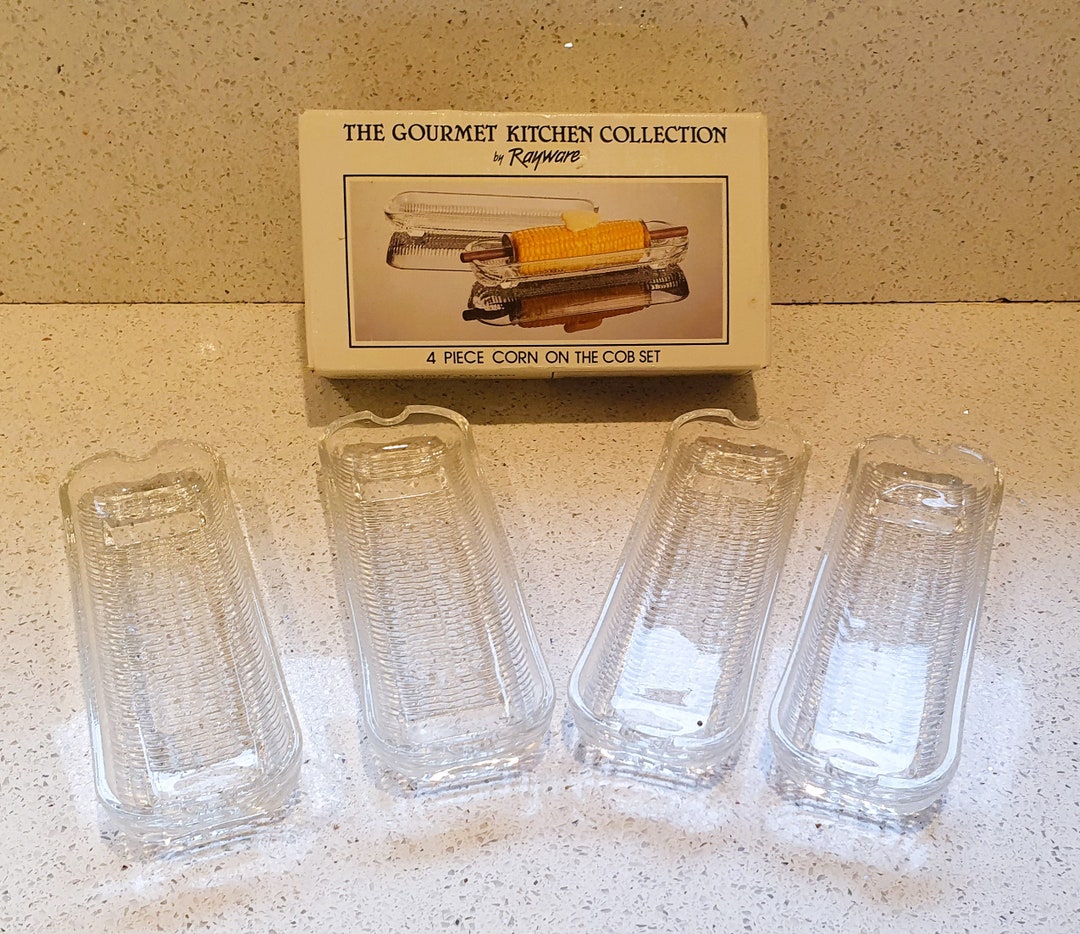 Corn on the Cob Dish, Dishes, Corn on the Cob, BOXED, Set of 4, Clear ...