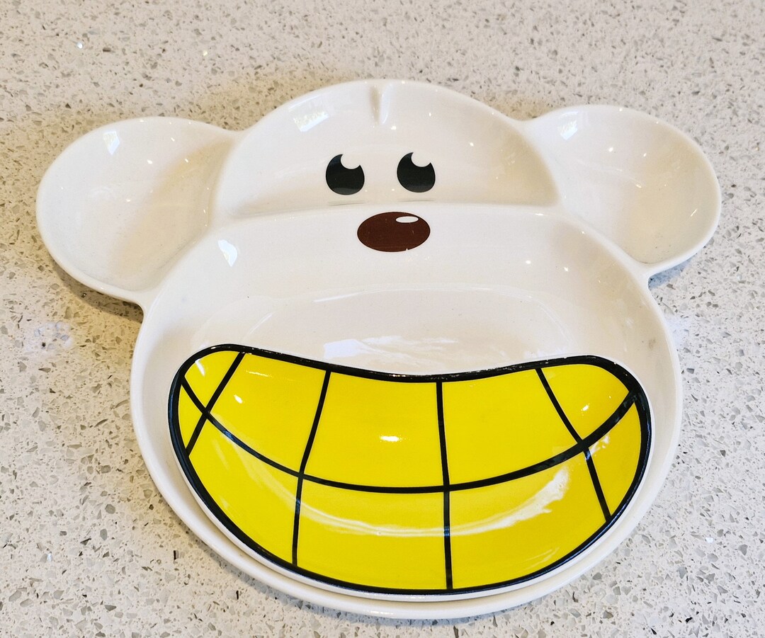 Monkey Plate, Banana Plate, Two Piece, Ceramic, Quirky, Kitsch, Fun ...