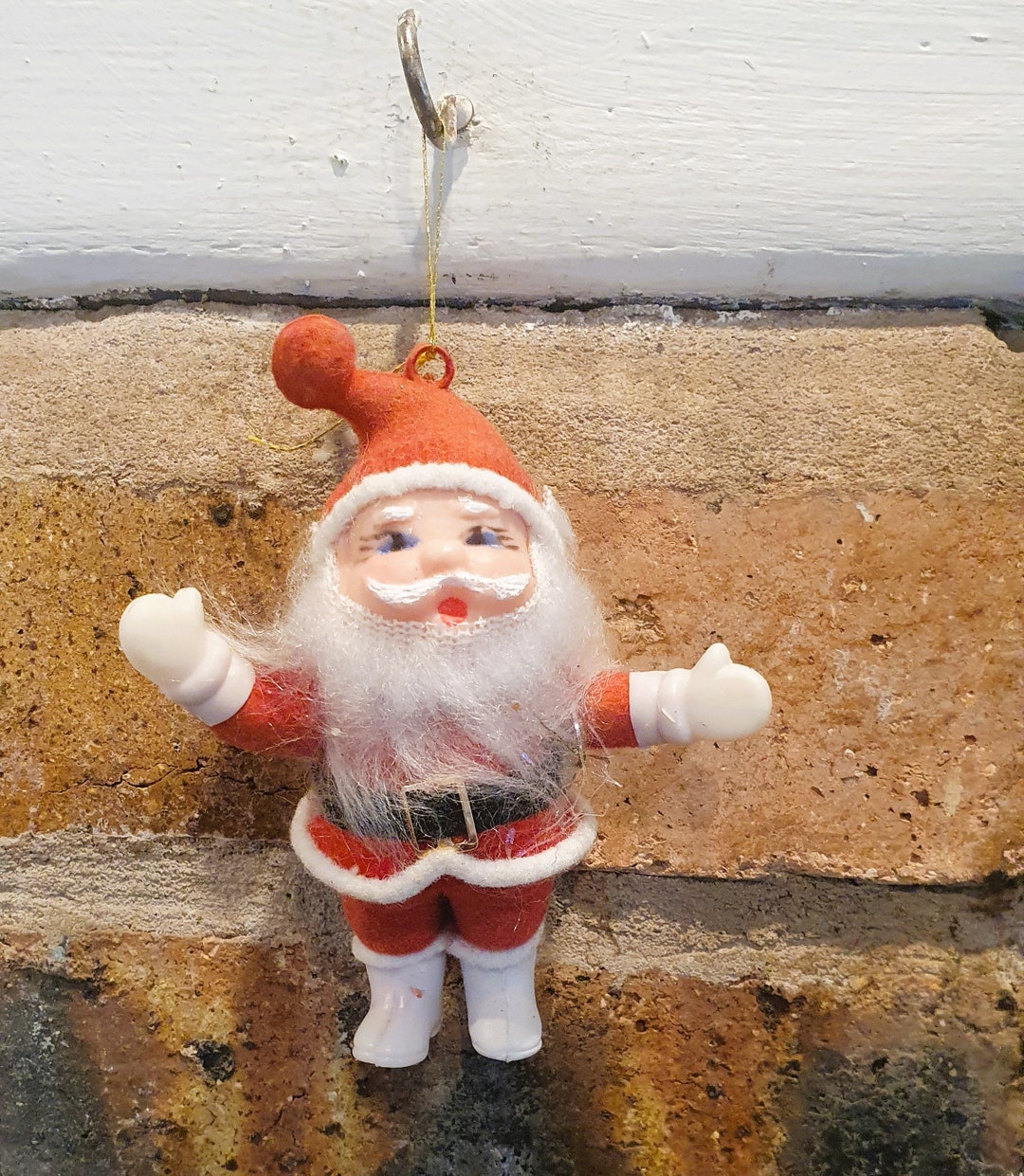 Vintage Kitsch Santa Ornament, Christmas Tree Hanging Decoration - Etsy