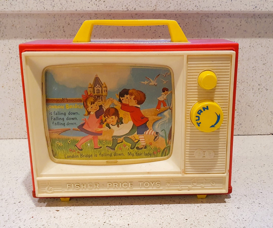 Vintage Fisher Price TV, Fisher Price Giant Screen TV Toy, Original 70s ...