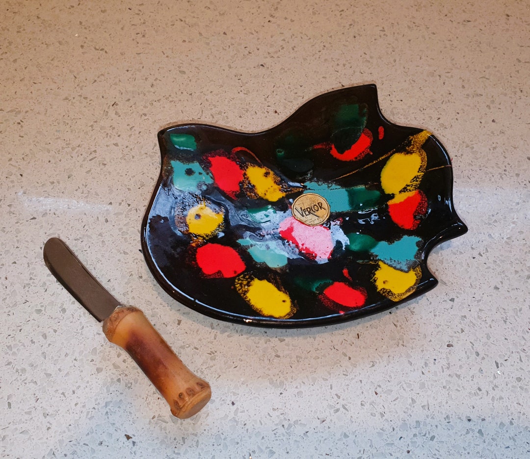 Vintage Artist Paint Palette Plate, Vercor Ceramic, Hand Painted ...