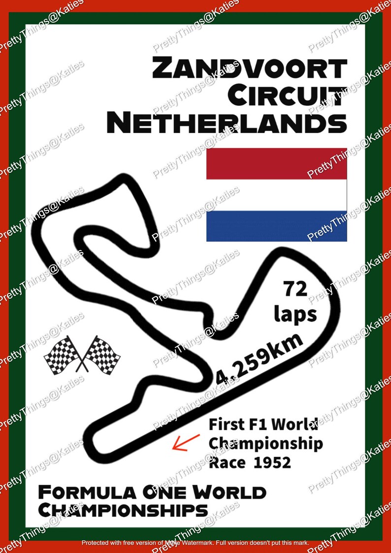 Zandvoort F1 Track, F1 Track Outline, Holland, Netherlands, Dutch ...
